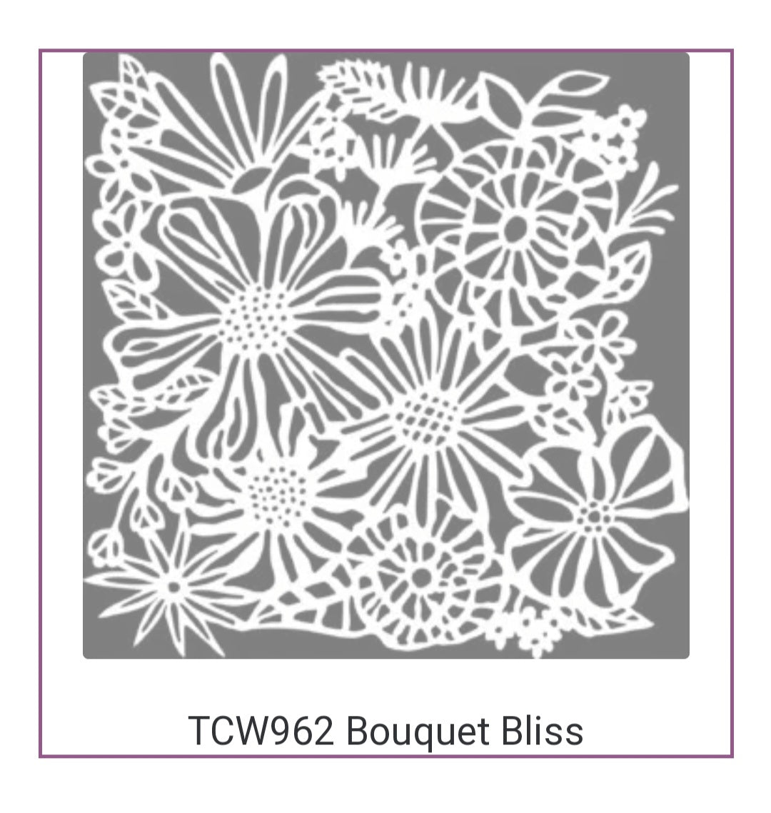 Bouquet Bliss Stencil from The Crafter's Workshop – Ken Oliver Crafts